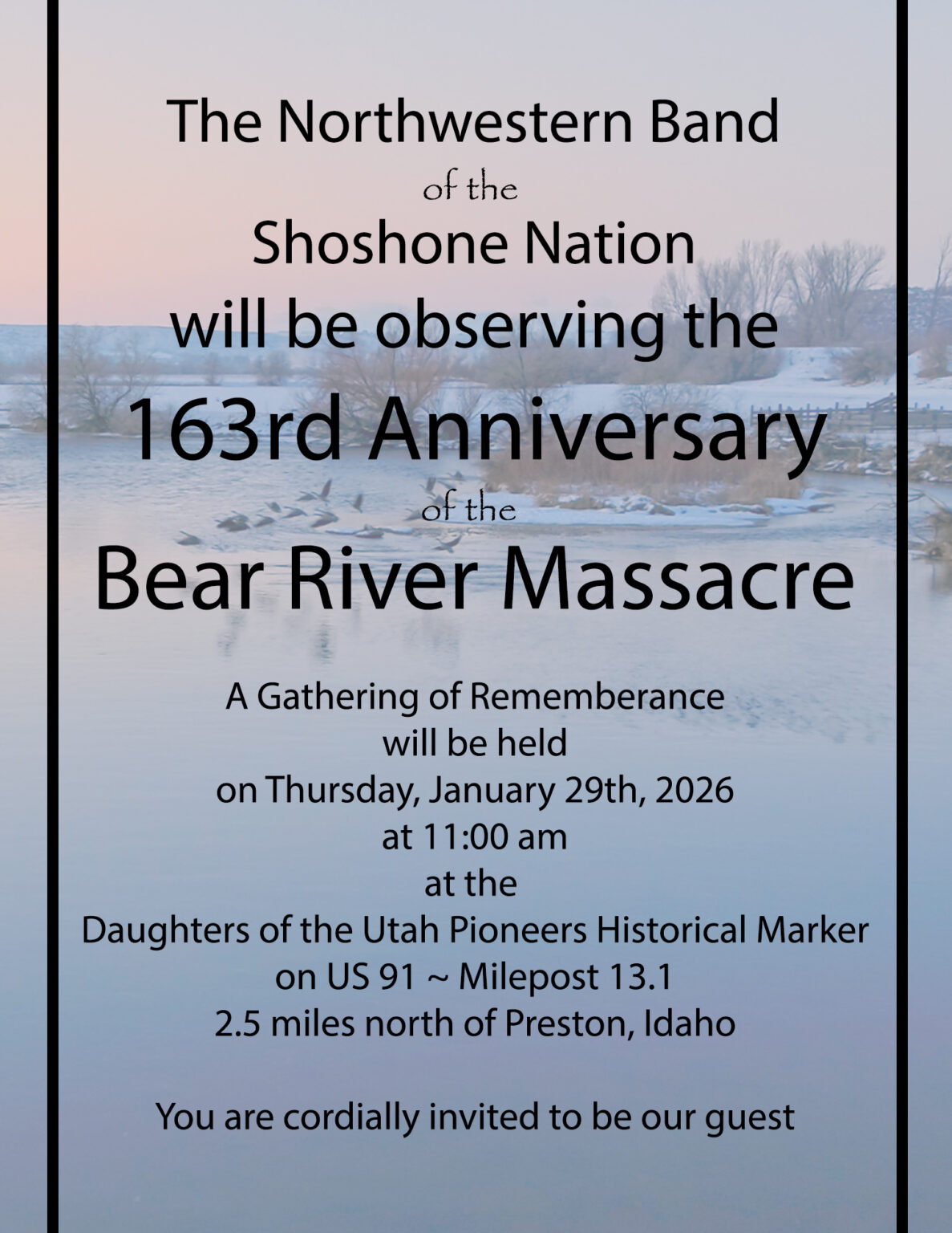163rd Anniversary Memorial Bear River Massacre - Northwestern Band of ...